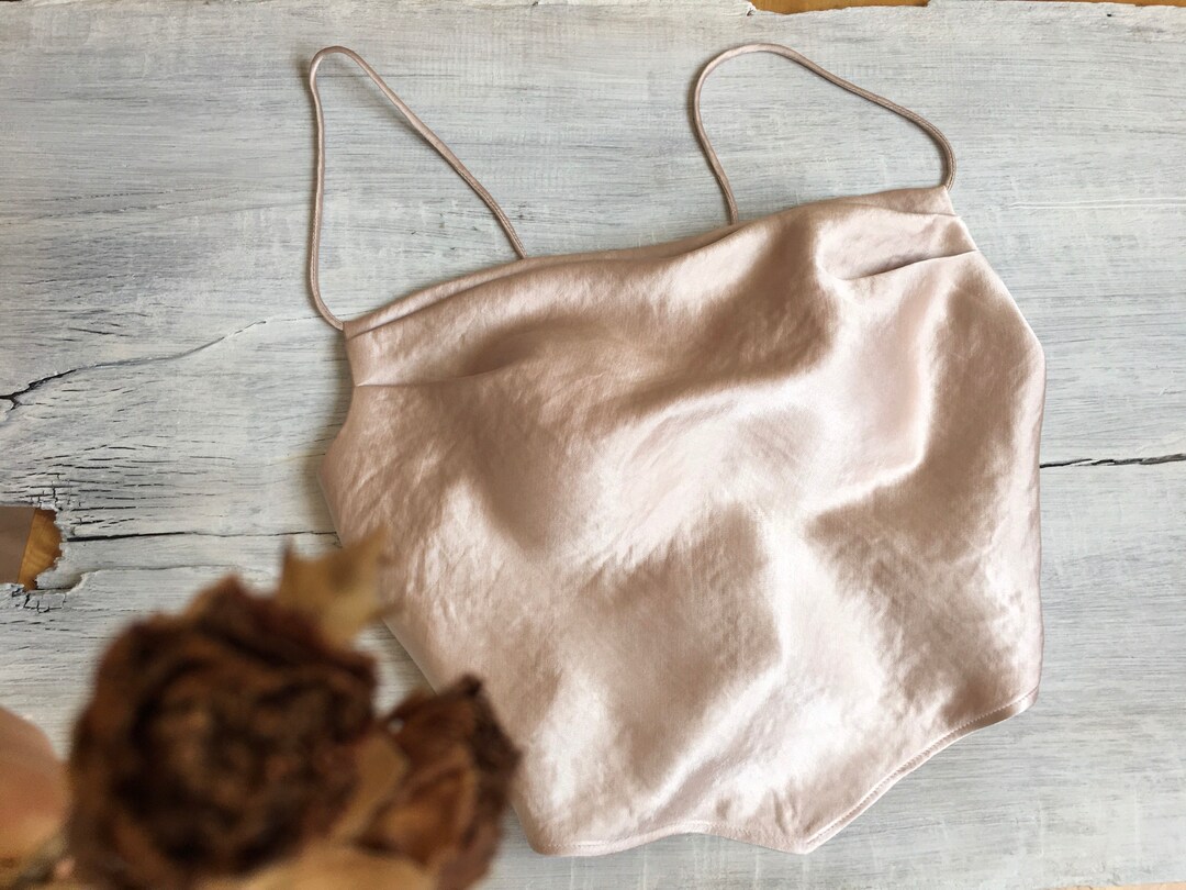Satin Skin Color Cowl Halter Top/ Satin Mini Skirt Skin Color - Etsy