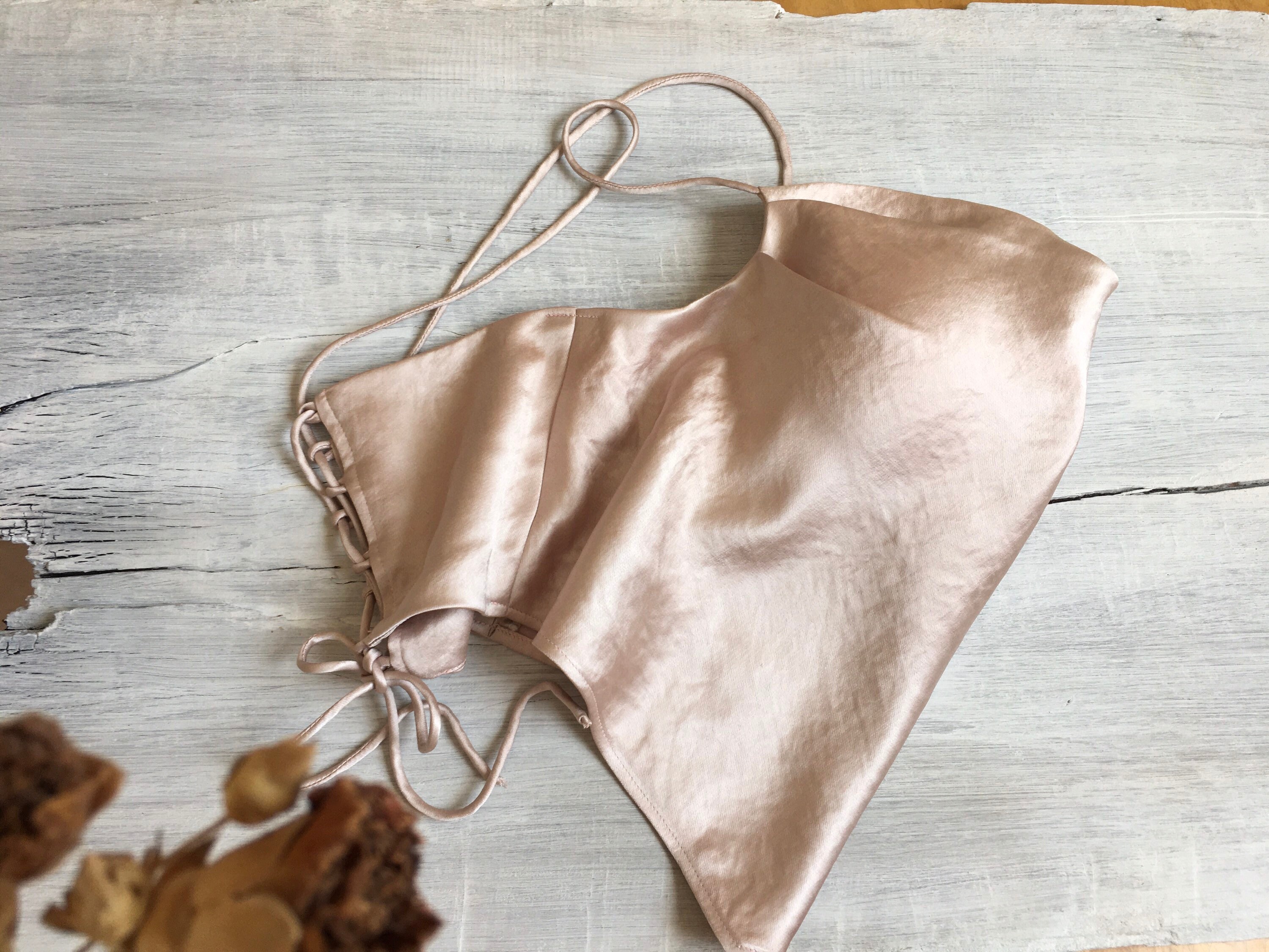 Satin Skin Color Cowl Halter Top/ Satin Mini Skirt Skin Color - Etsy