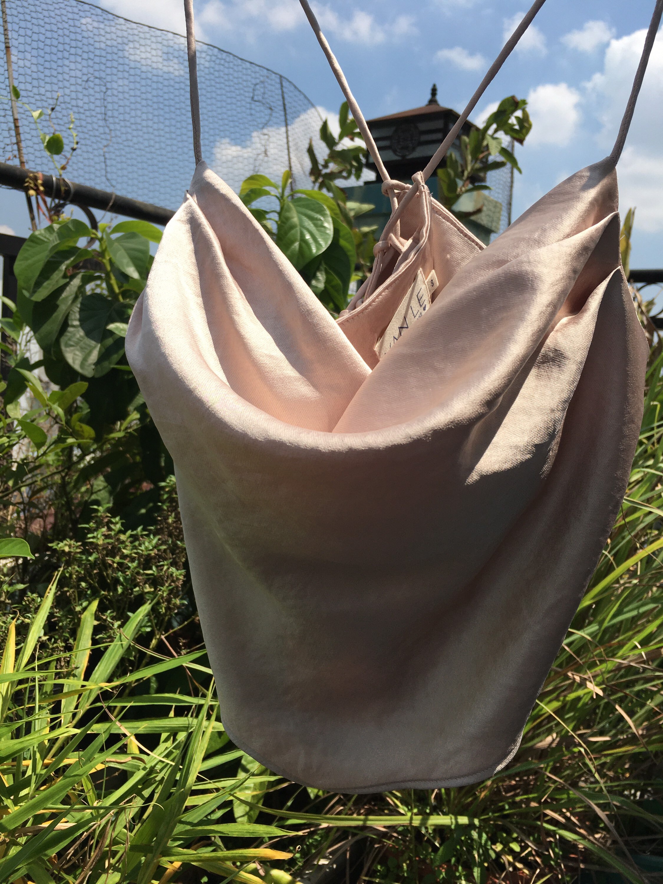 Satin Skin Color Cowl Halter Top/ Satin Mini Skirt Skin Color - Etsy