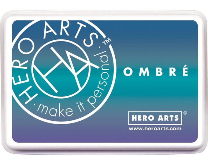 Ombre Ink Pad Mermaid Blue Purple Multi Color Hero Arts Raised Rainbow ...