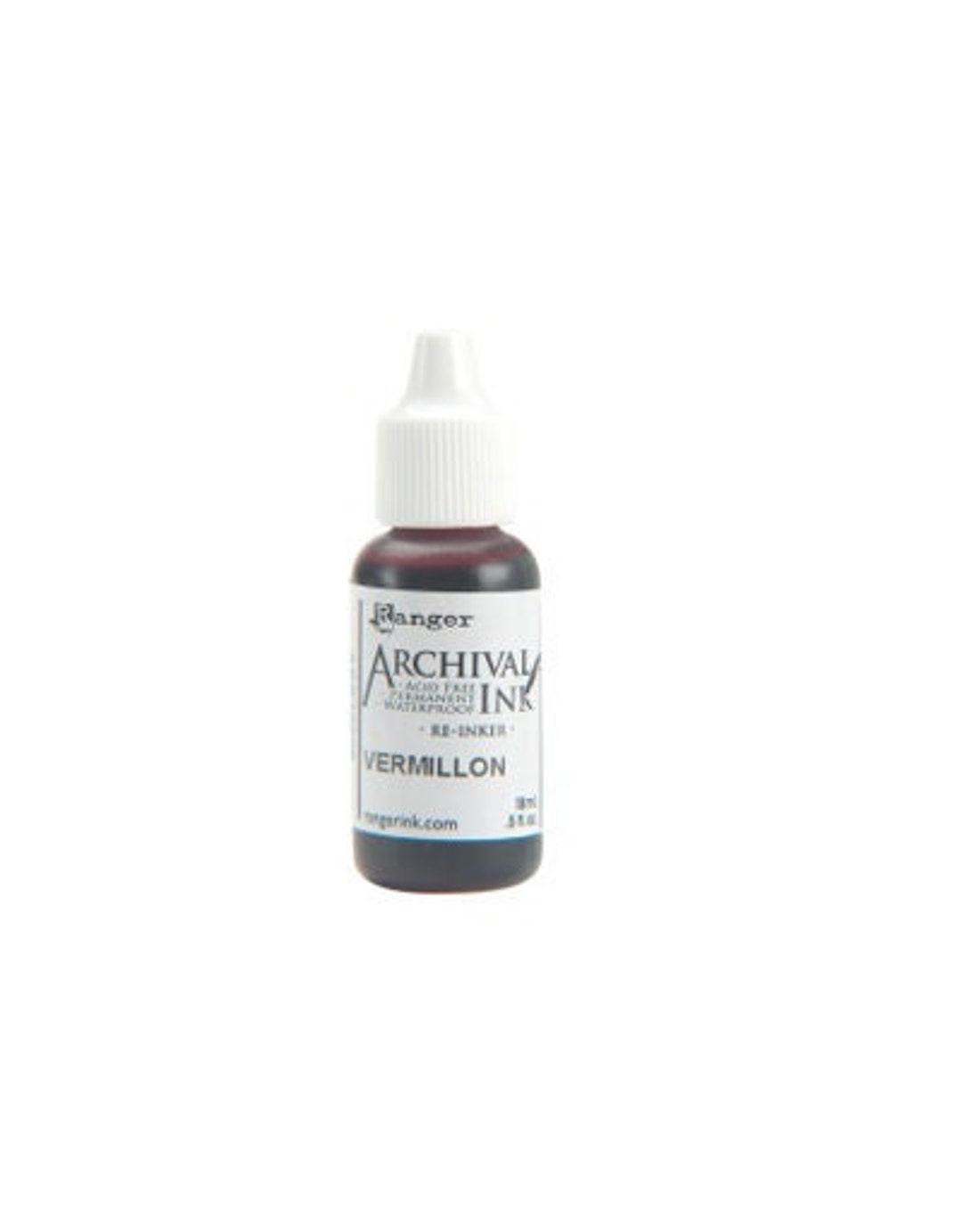 Ink Pad Refill Vermillion Red .5 Oz Re-inker Ranger Archival Rubber ...