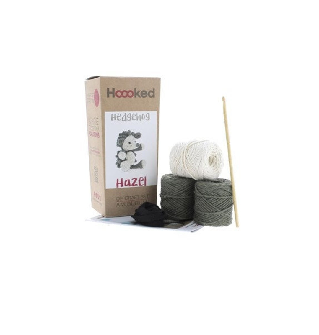 Hedgehog Amigurumi Crochet Kit DIY Craft Kit Garden Eco Yarn Stuffed ...