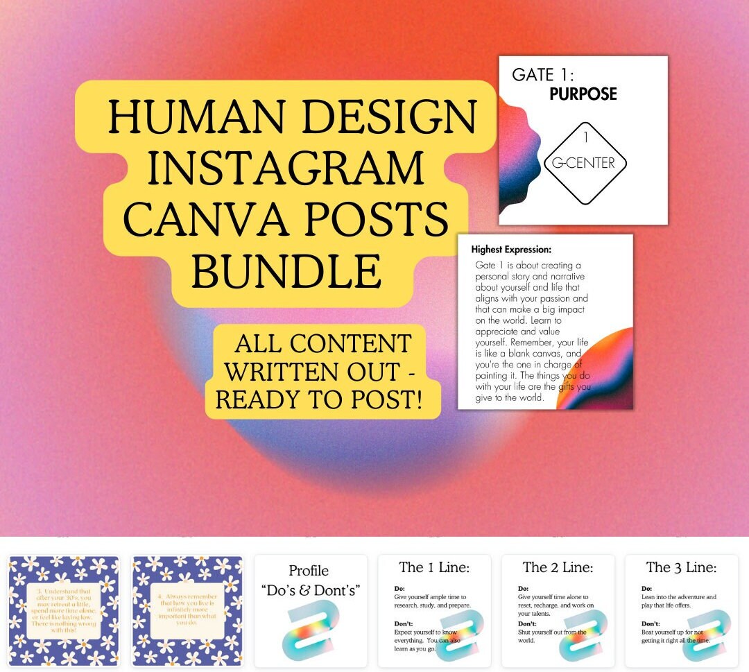 Human Design Instagram Posts Canva Templates | Human Design Canva ...