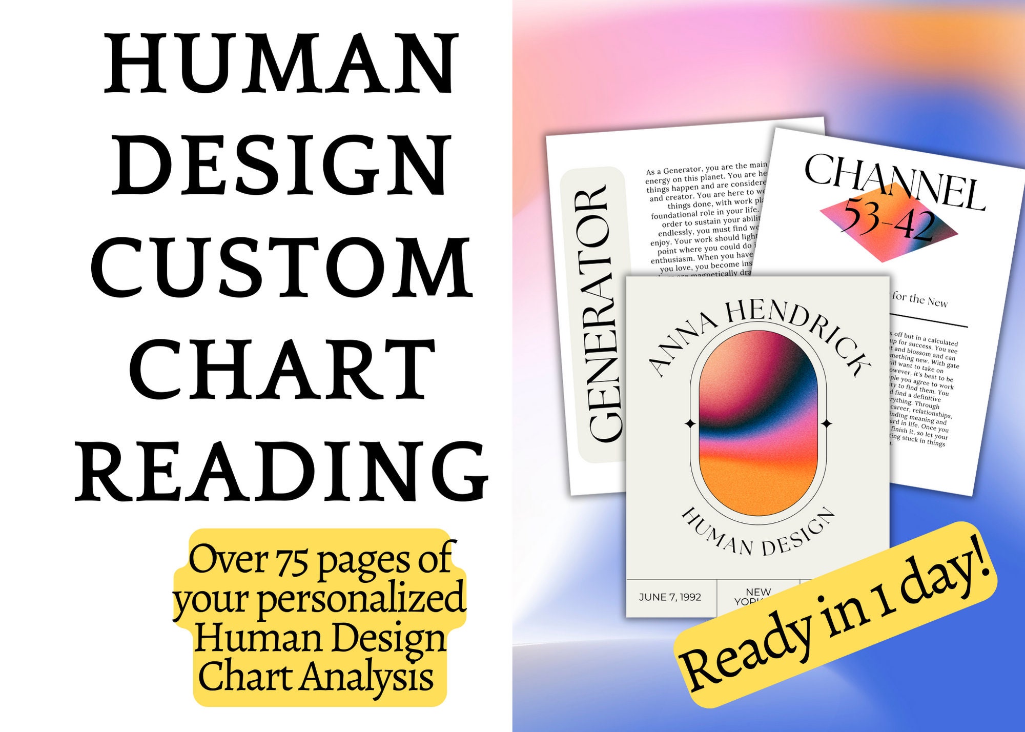 Human Design Chart Reading / Human Design Report / Human - Etsy