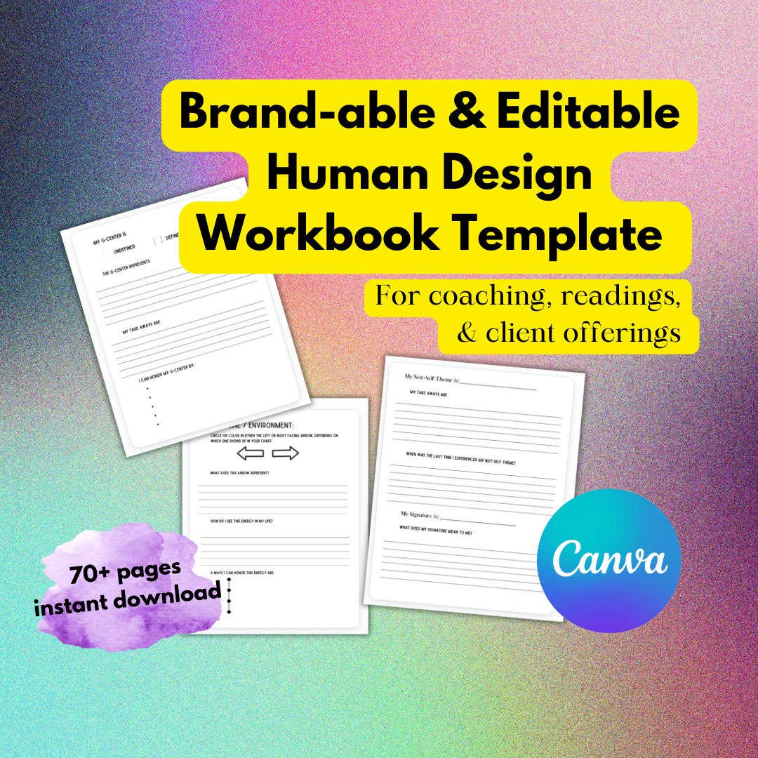 Human Design Workbook Canva Template | Coaching & Readings (digital ...