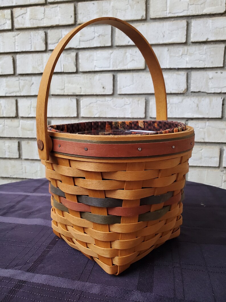 Longaberger Maple Leaf Basket Shades of Autumn 1996 Basket With Handle ...