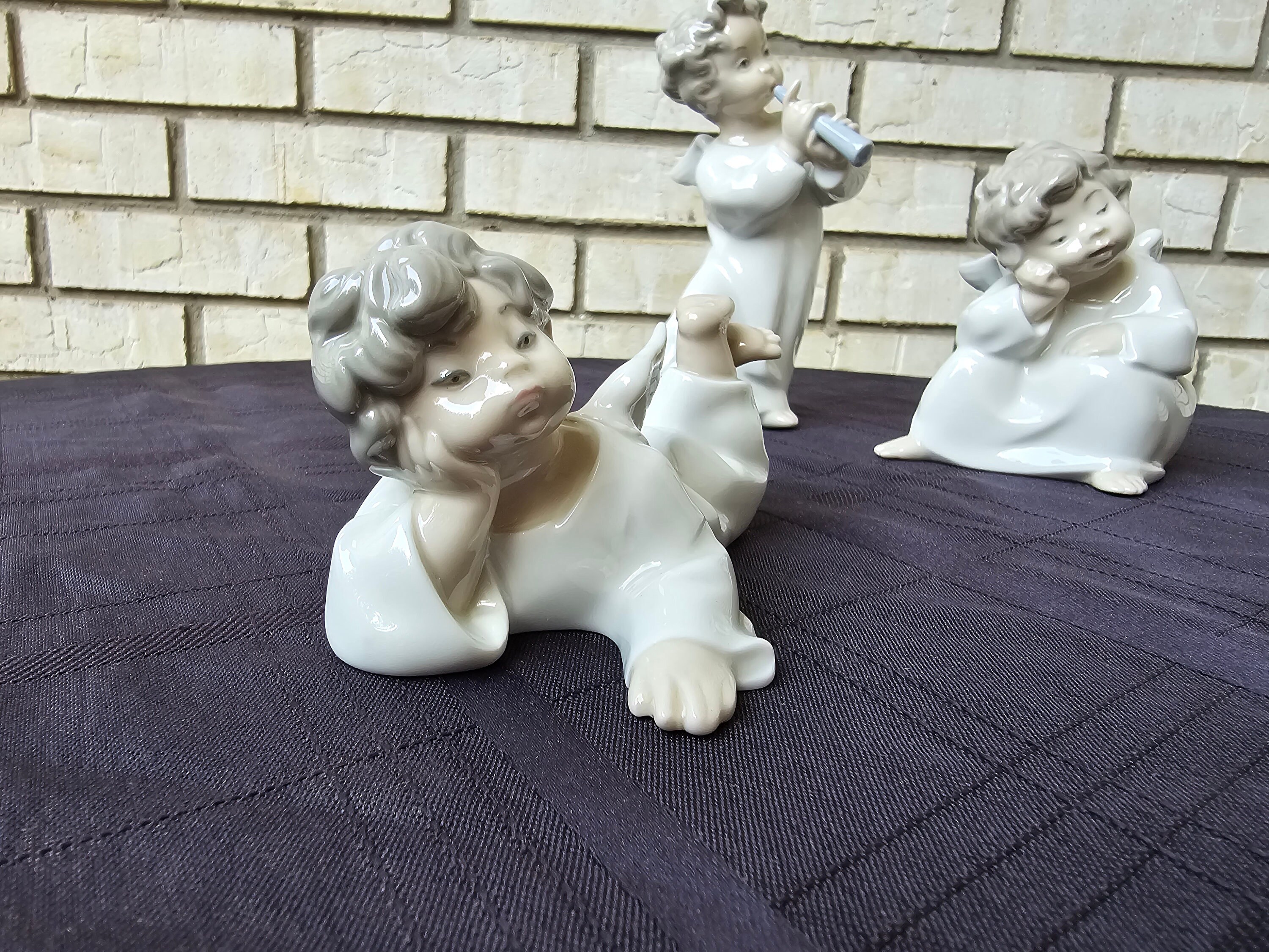 Vintage Lladro Cherub Angel Set Beautiful Set of 3 Angel Figurines ...