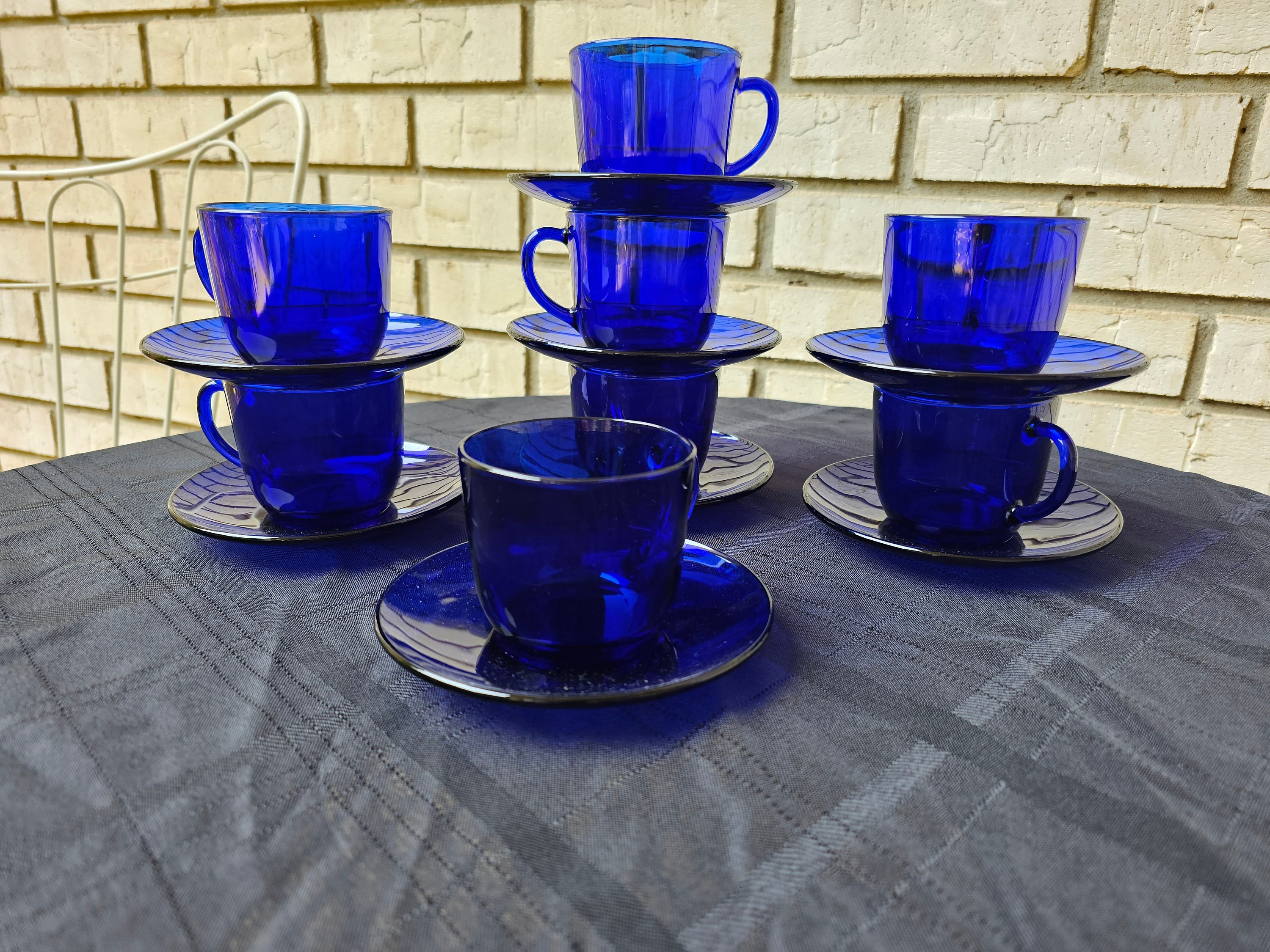 Vintage Cobalt Blue Tea Cup and Saucer Set Price for One Cup Multiple ...