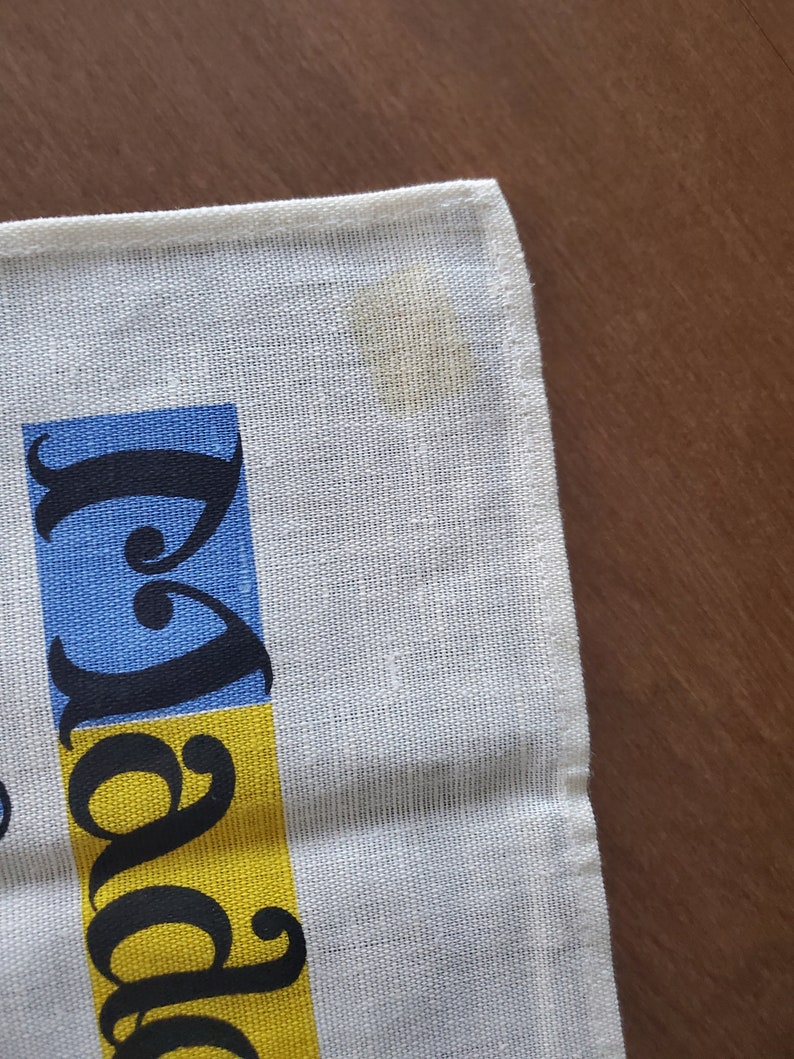 Vintage Made in Scotland Tea Cloth Mid Century Moder Bright Colors ...