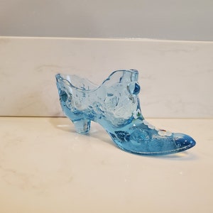 Vintage Fenton Pale Blue Shoe Handpainted by M Schliden Light Blur ...