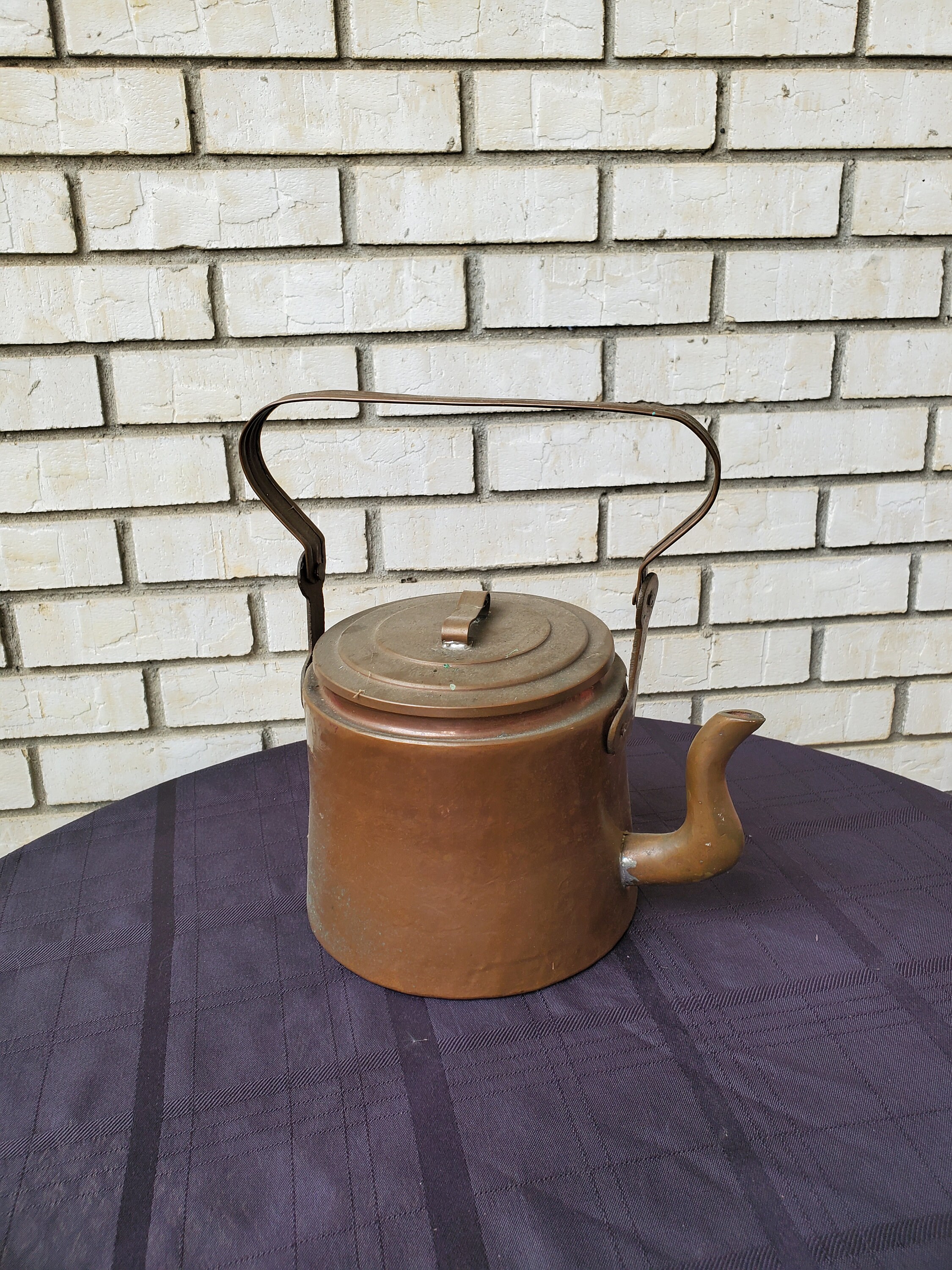 Vintage Cooper Teapot With Handle Primitive Decor - Etsy
