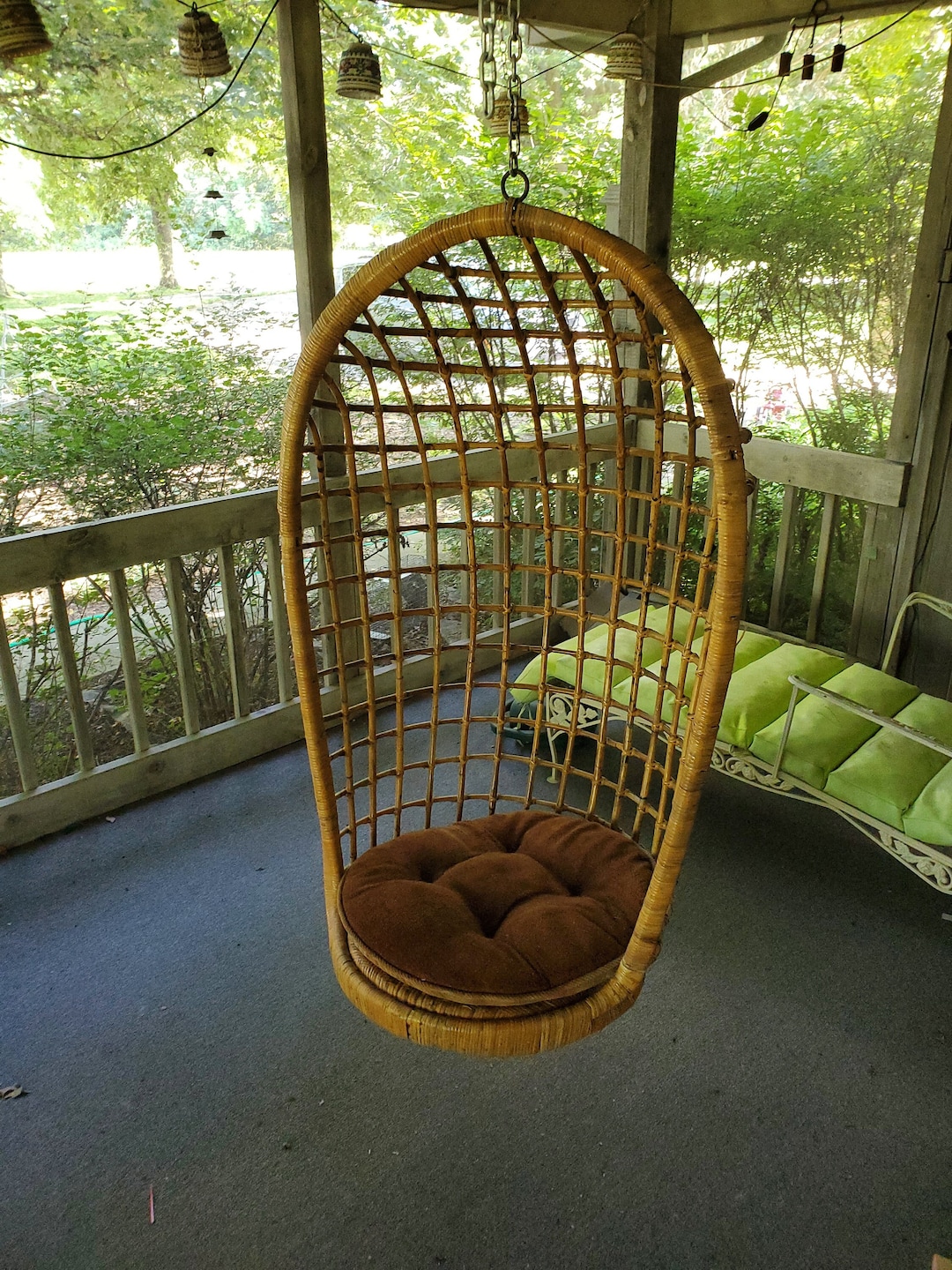 Vintage Rattan Egg Chair Mid Century Modern Hanging Egg Chair - Etsy