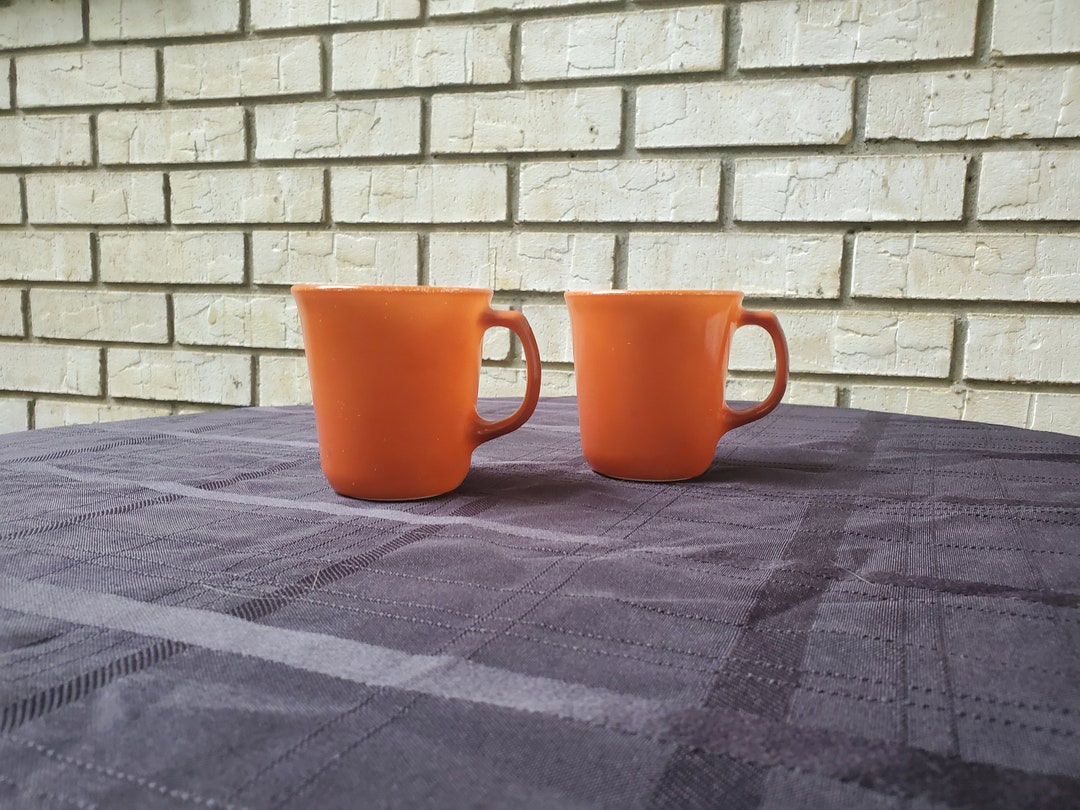 Vintage Burnt Orange Pyrex Mug Set Corning Wear Set of 2 - Etsy