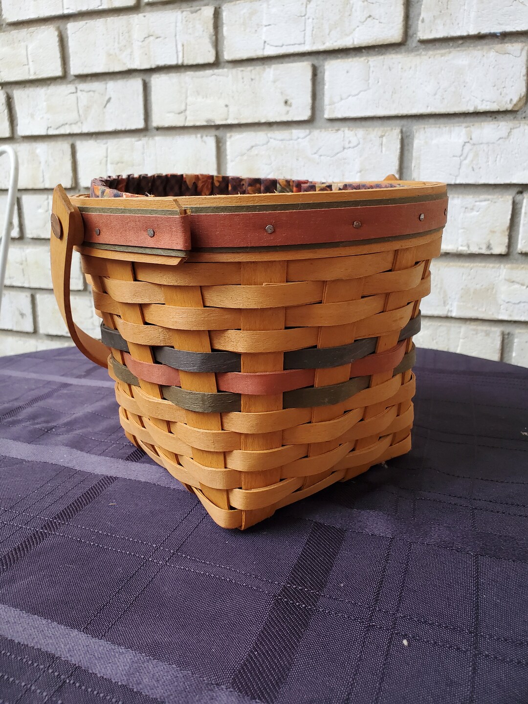 Longaberger Maple Leaf Basket Shades of Autumn 1996 Basket With Handle ...