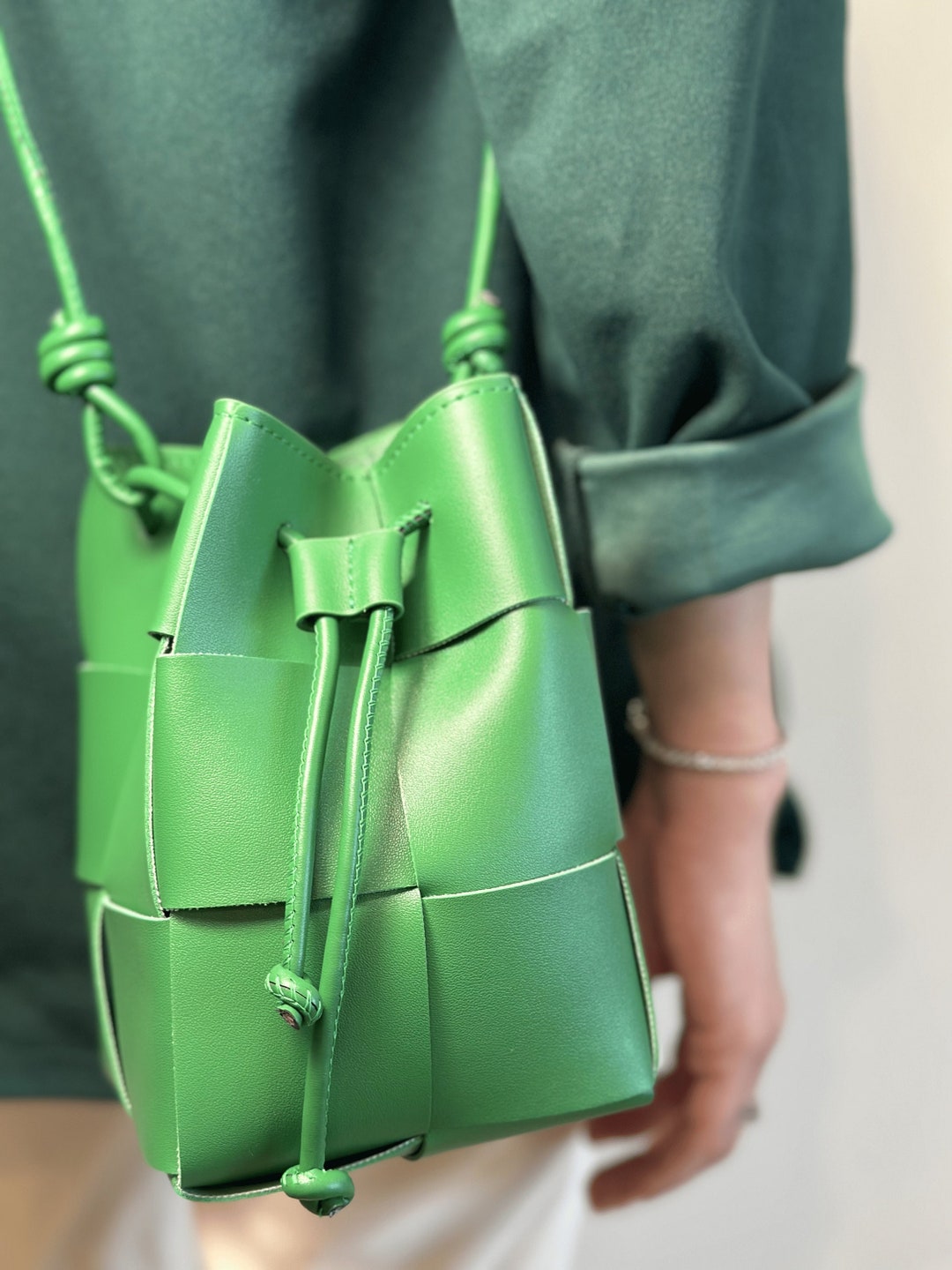 GREEN BUCKET BAG - Etsy