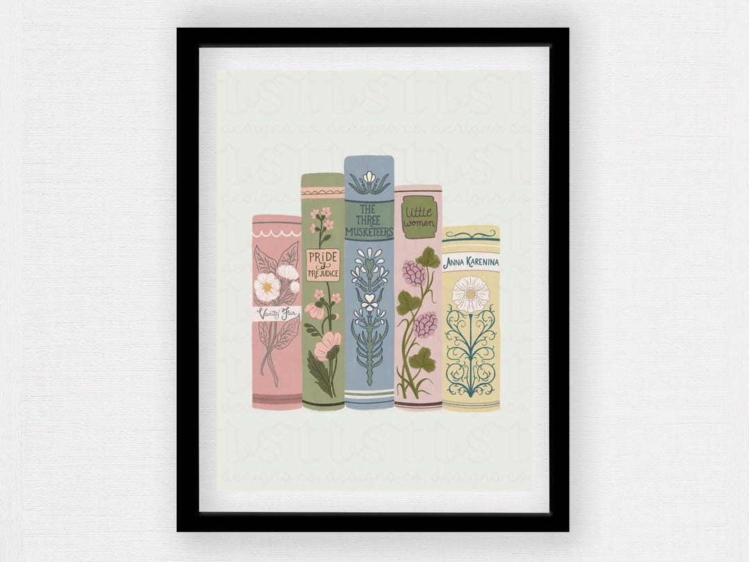 Book Lover Art Print | Cute Bookish Poster | Classic Literature Wall ...