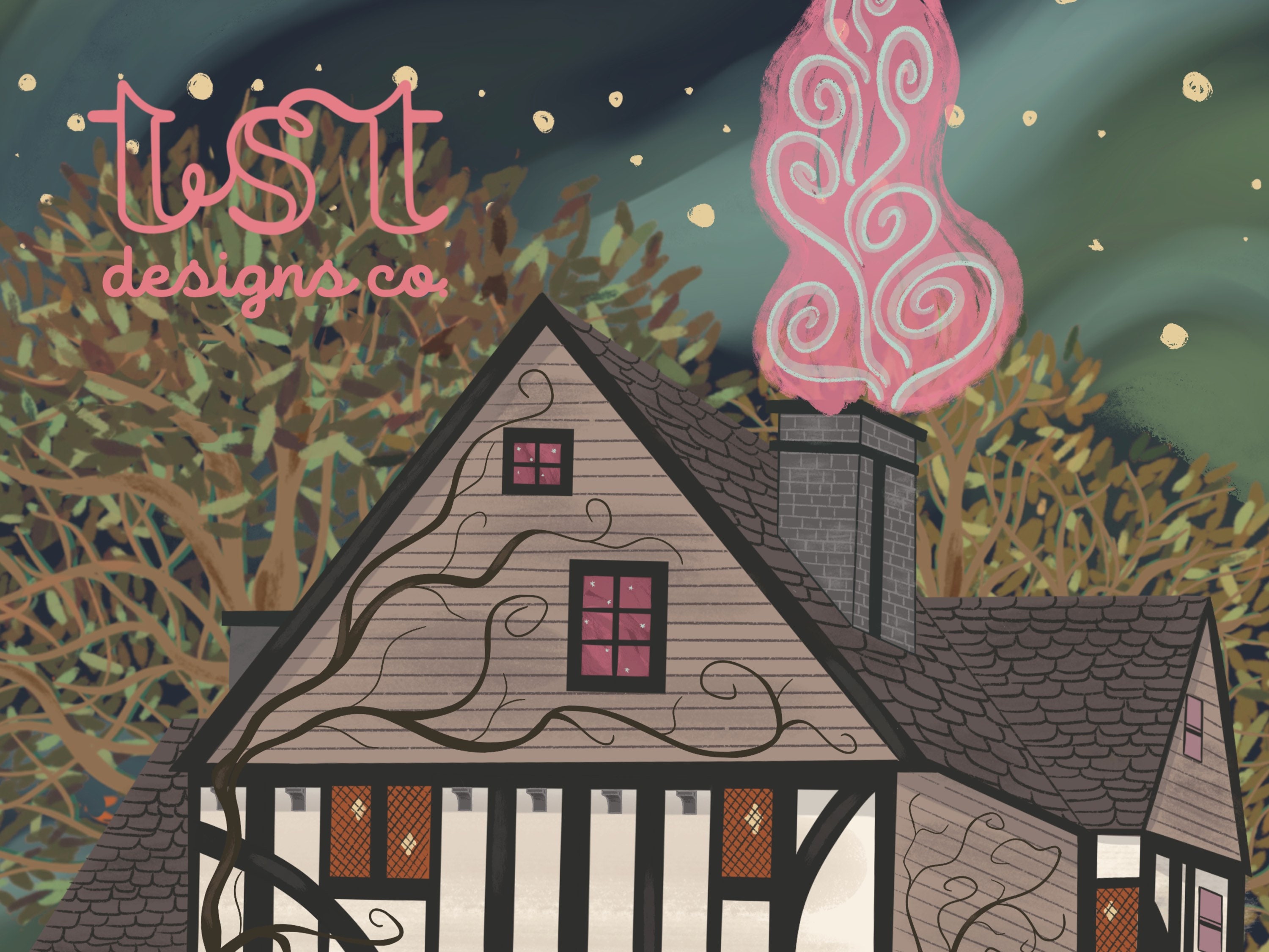 Hocus Pocus Sanderson Sisters House Inspired Art Print - Etsy