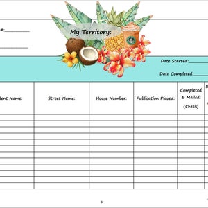 JW Territory Log-letter Writing Hawaii Design - Etsy