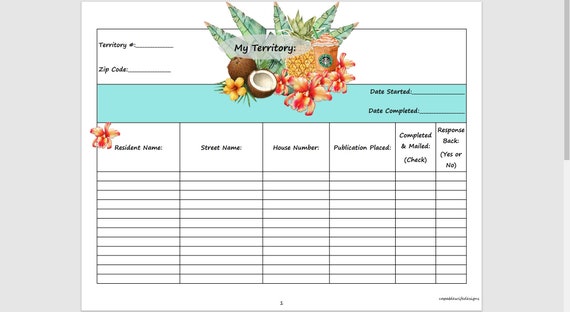 JW Territory Log-letter Writing Hawaii Design - Etsy