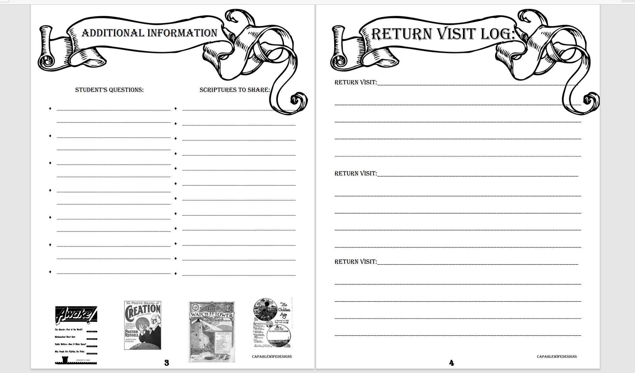 JW Return Visit Book- Vintage - Etsy