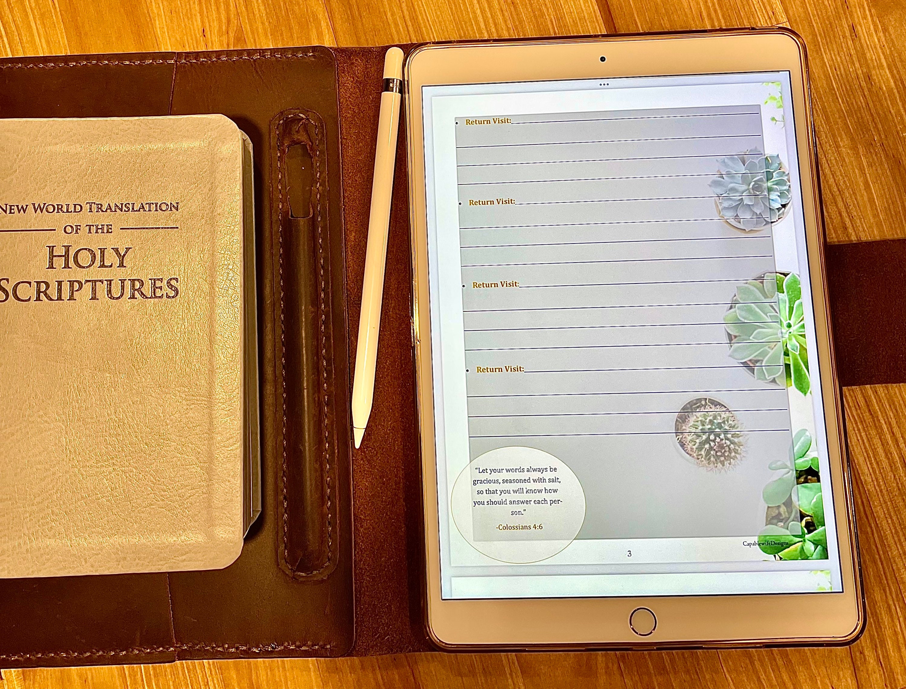 JW Return Visit Book- Succulent - Etsy