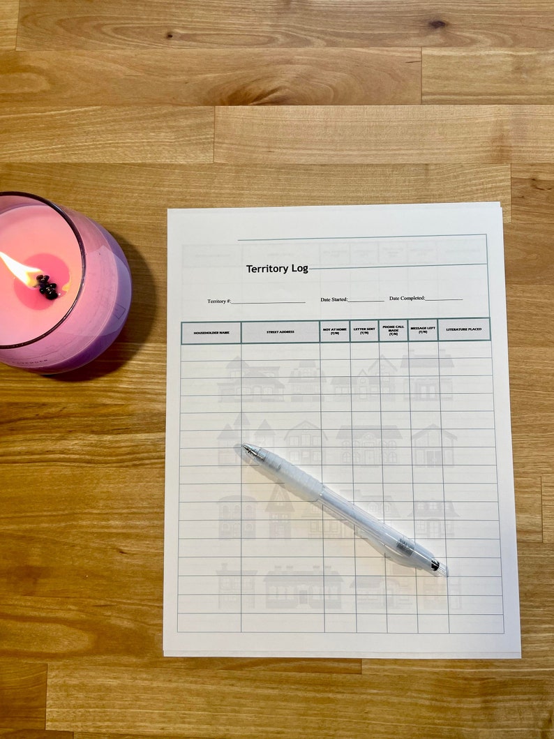 JW Territory Log-house to House/phone/letter Writing - Etsy