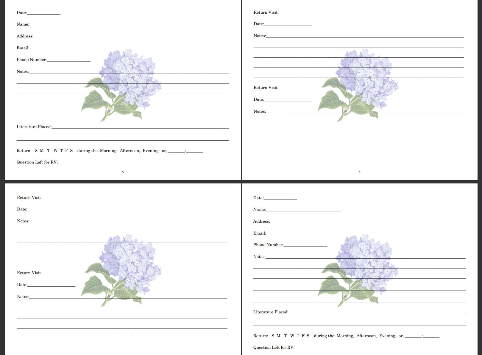 JW Return Visit Book-simple Design - Etsy