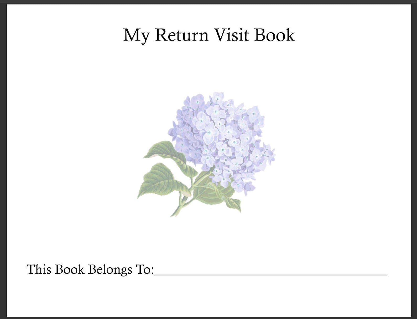 JW Return Visit Book-simple Design - Etsy
