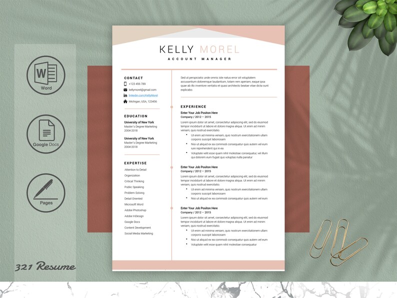 Colorful Resume Template. Creative Resume Template for Word, Google ...