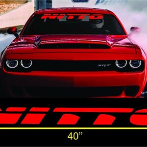 1- NITTO 40" Windshield Banner Decal Sticker Honda Dodge Charger ...