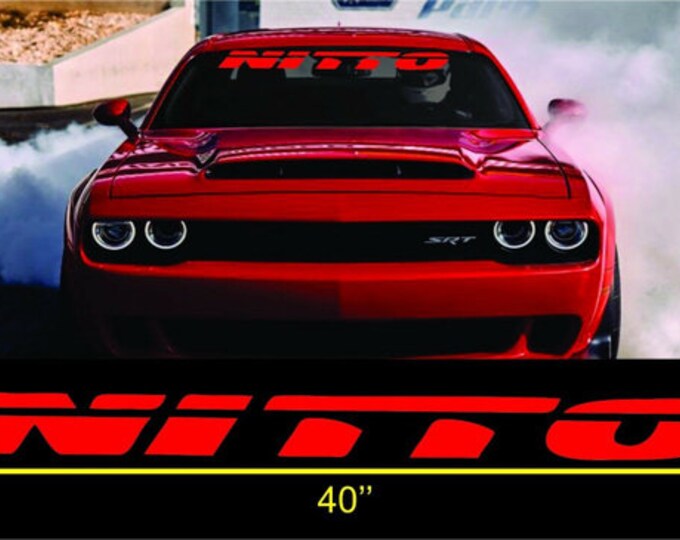 1- NITTO 40" Windshield Banner Decal Sticker Honda Dodge Charger ...