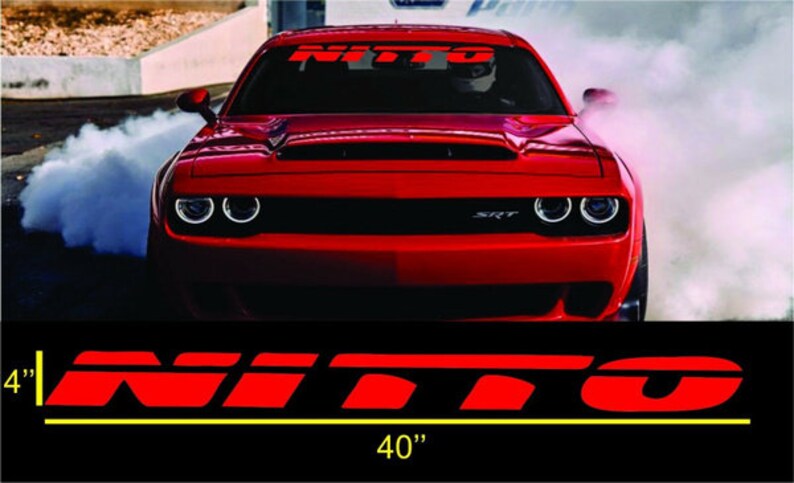 1- NITTO 40" Windshield Banner Decal Sticker Honda Dodge Charger ...