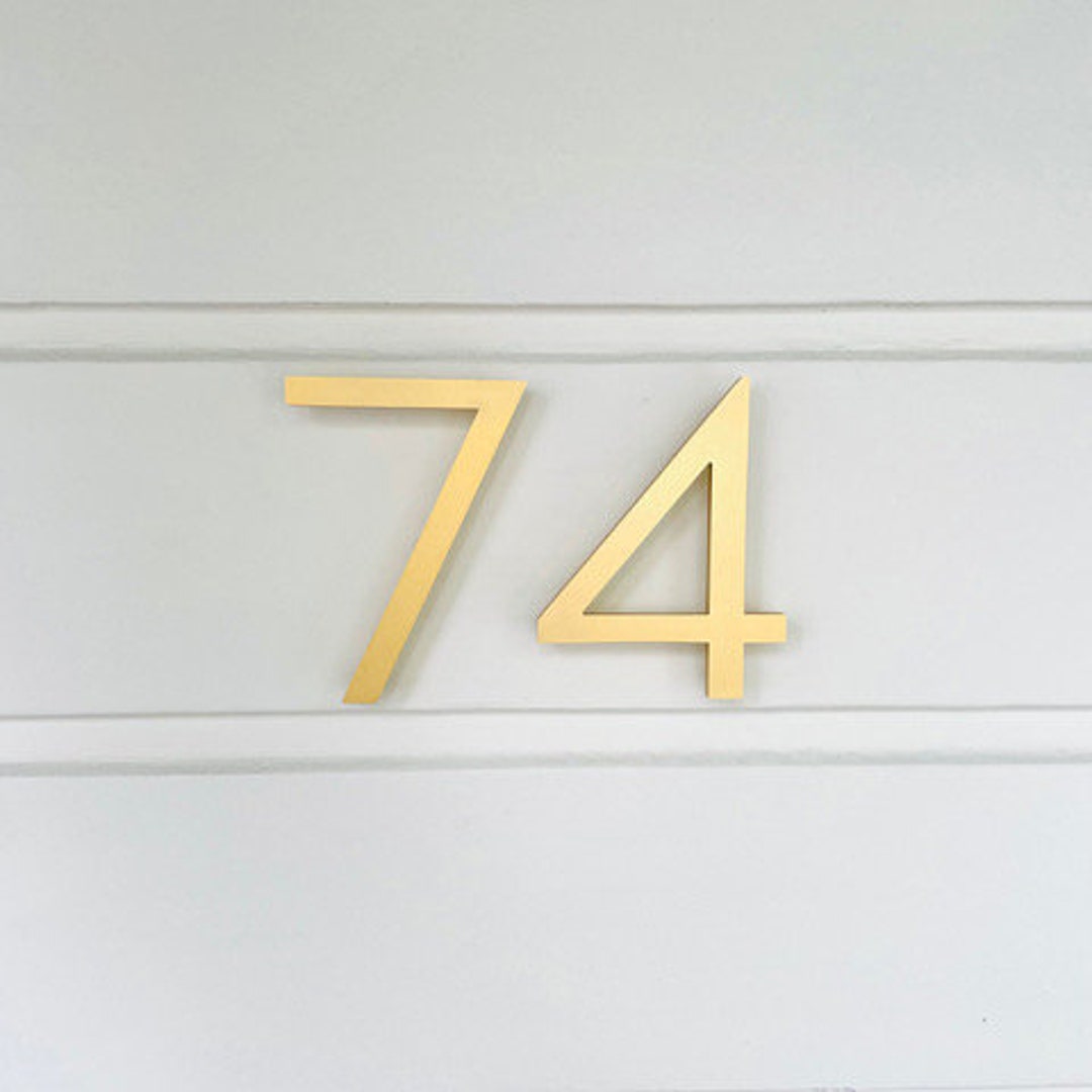 Bayside Luxe Floating House Numbers - Gold 15cm - Etsy Australia