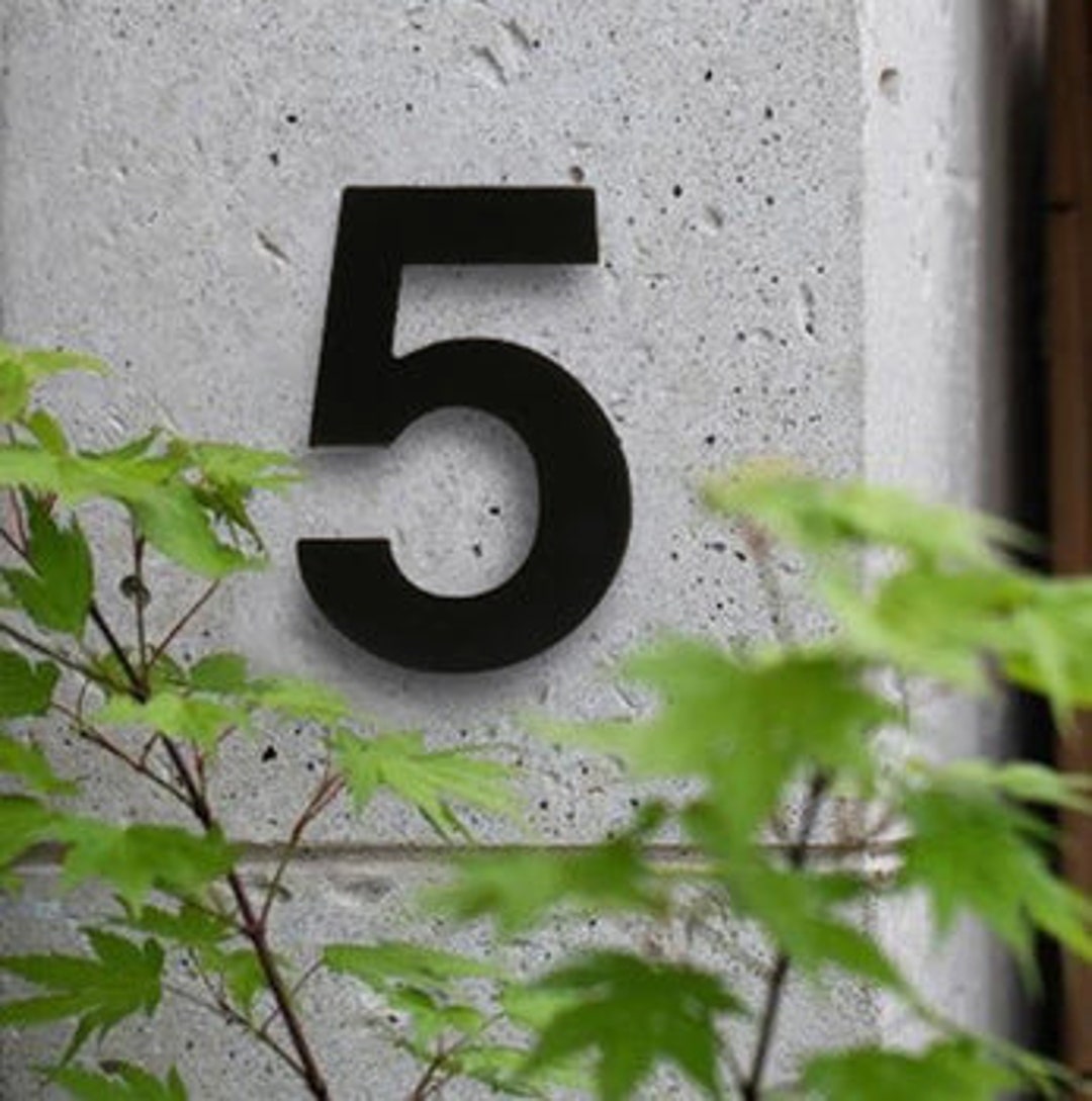 Floating House Number - Stainless Steel Black 20cm - Etsy