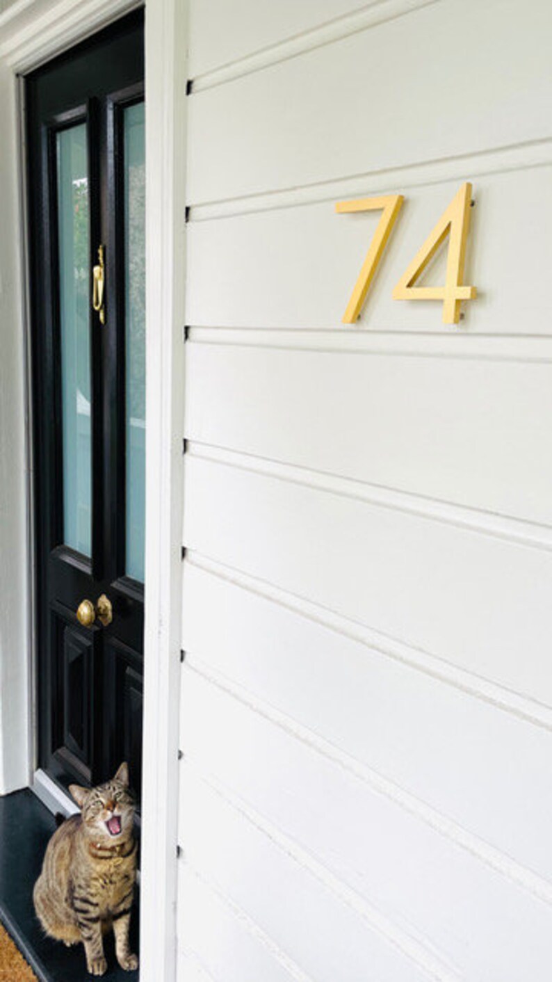 Bayside Luxe Floating House Numbers - Gold 15cm - Etsy Australia