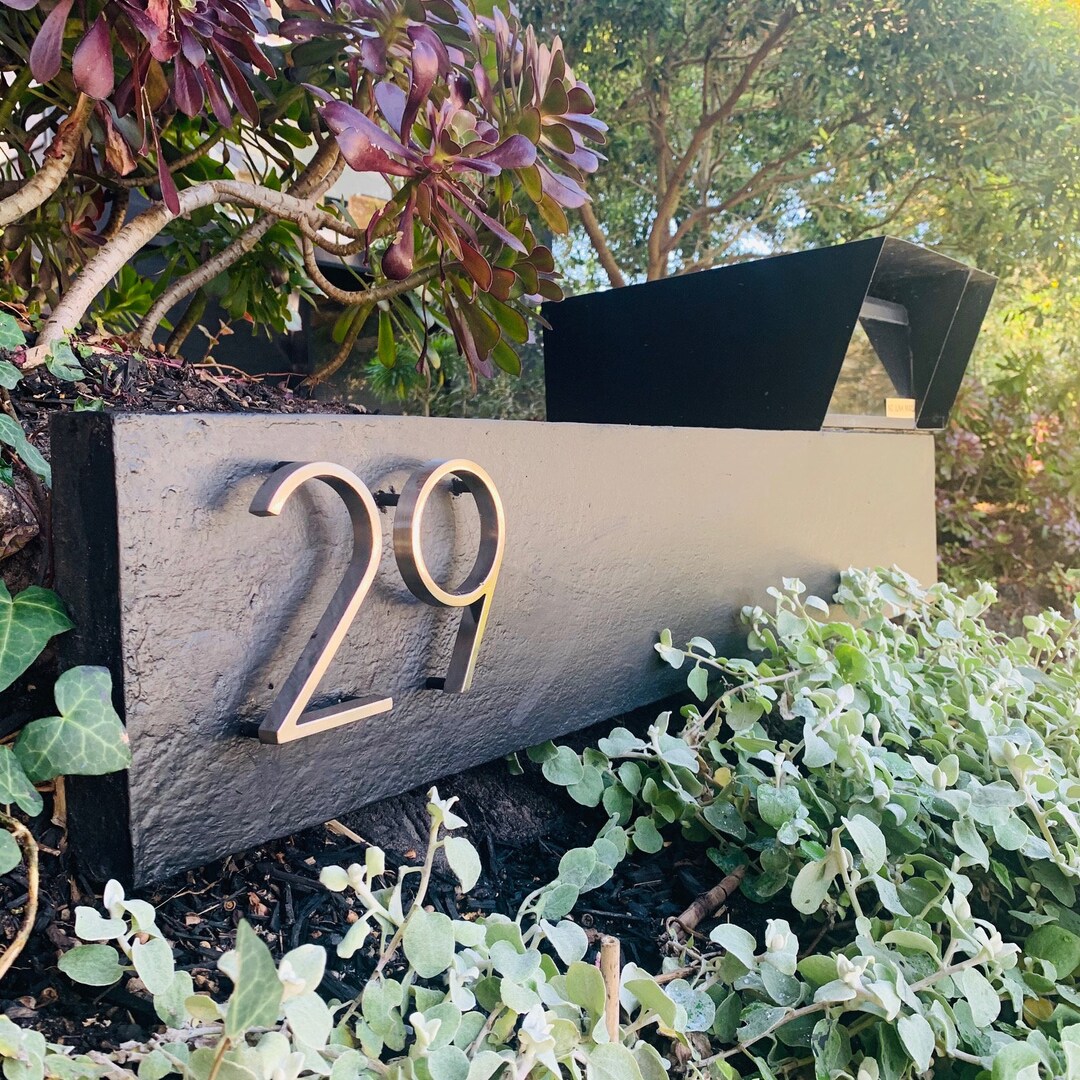 Floating House Number - Brushed Silver/chrome 12.5cm - Etsy Australia