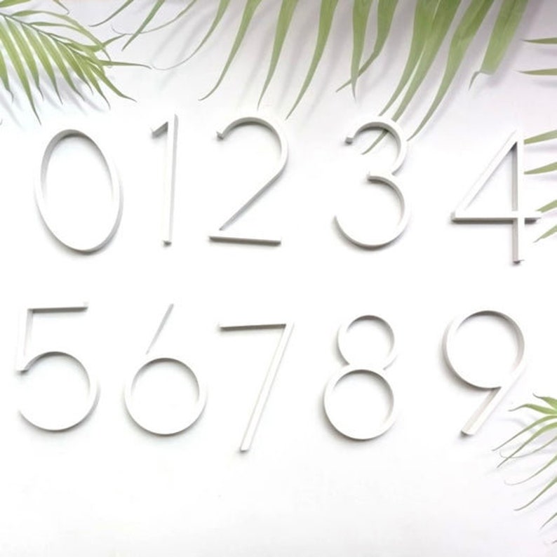 White Floating House Numbers - Etsy