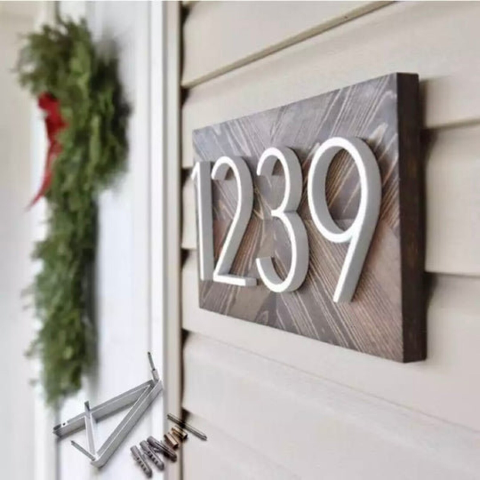 White Floating House Numbers - Etsy