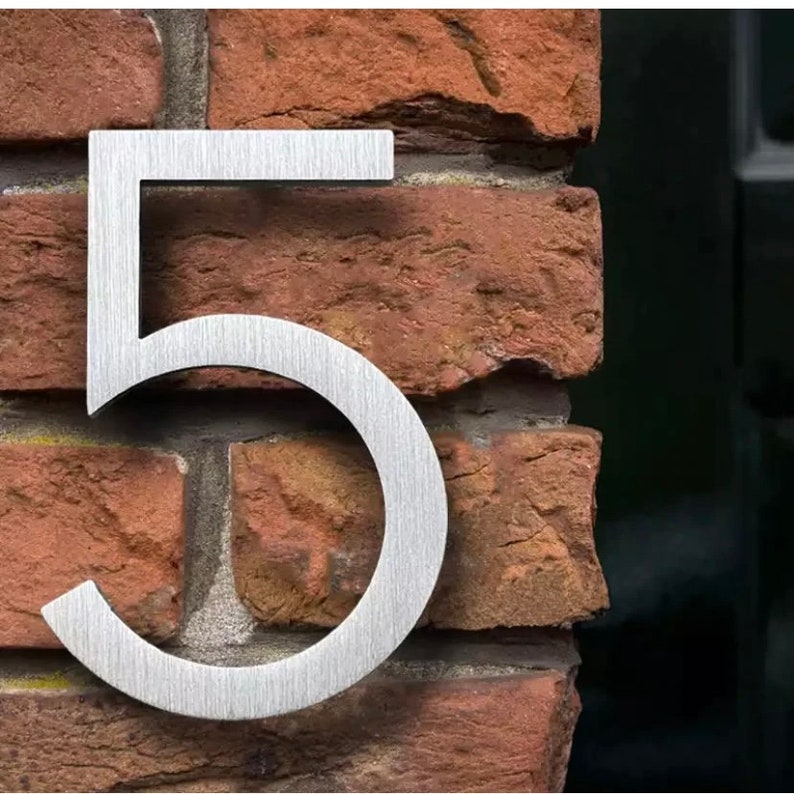 15cm Floating House Numbers Brushed Silver - Etsy