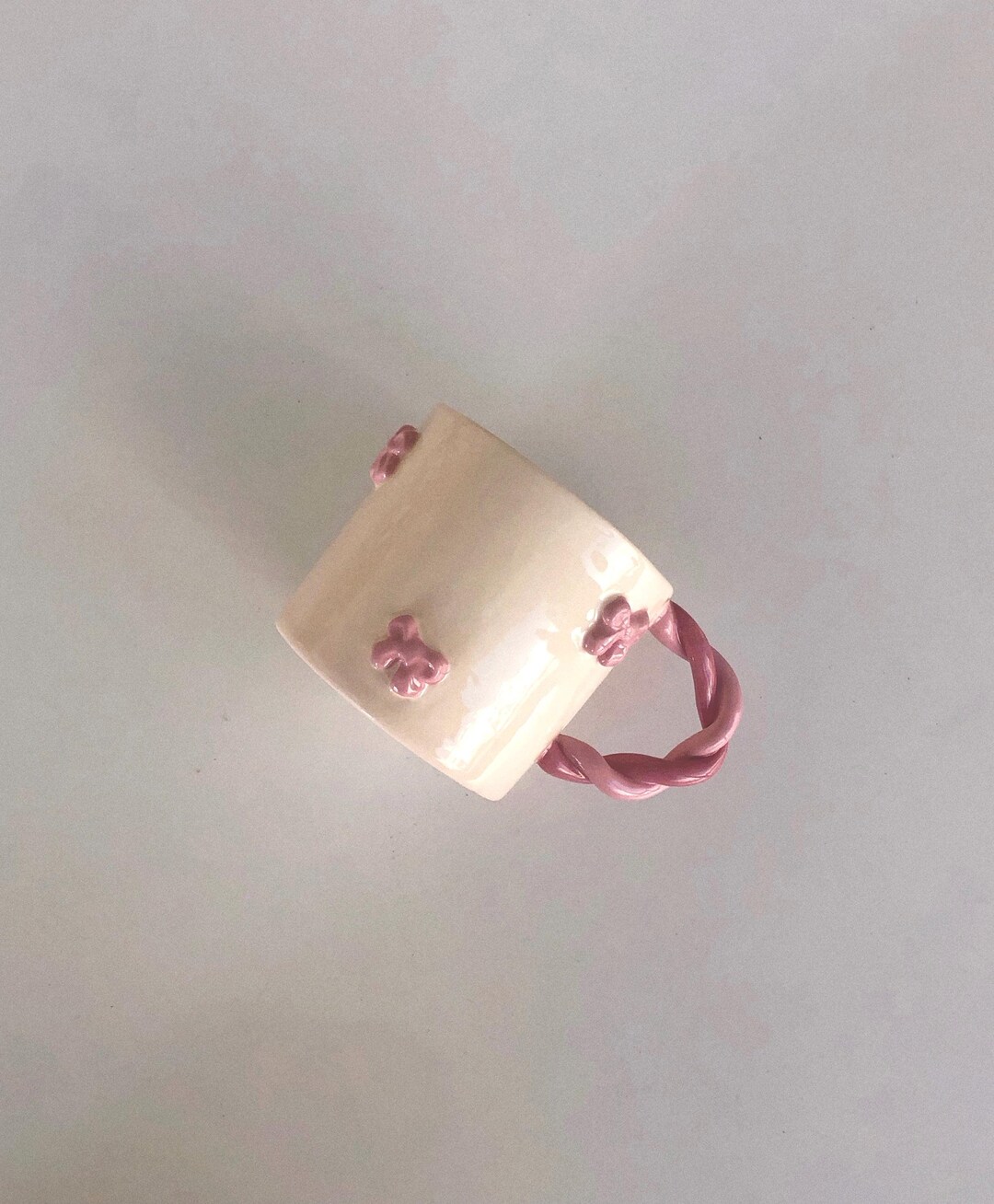 Little Pink Ribbon Bows Ceramic Mug| 250 Ml | Handmade Coffee Mugs ...