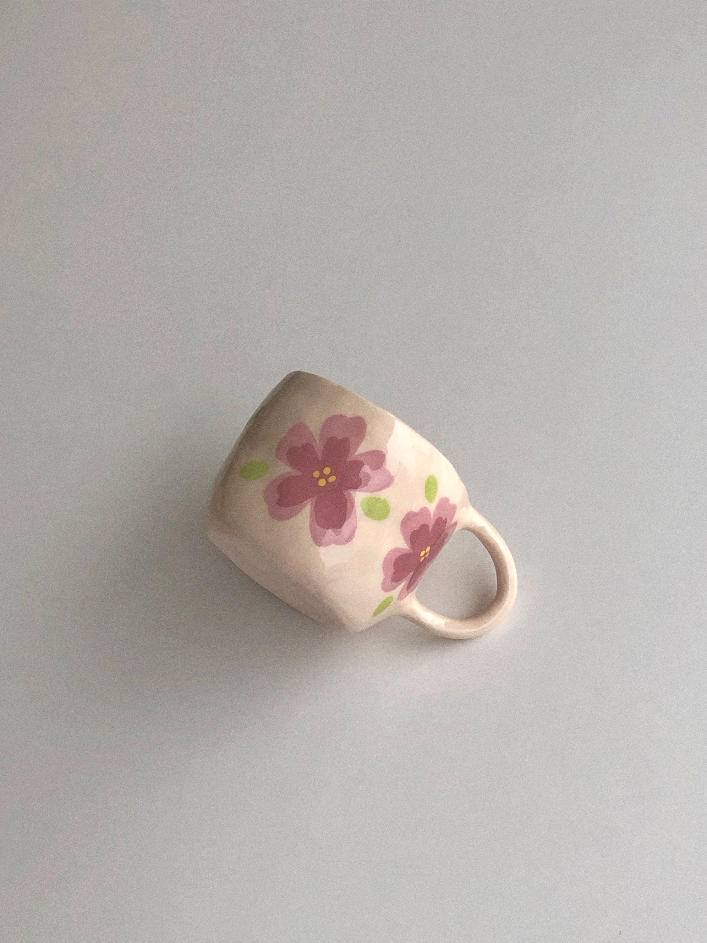 Flowery Handmade Ceramic Mug 250 Ml Handmade Coffee Mugs, Handmade Gift ...