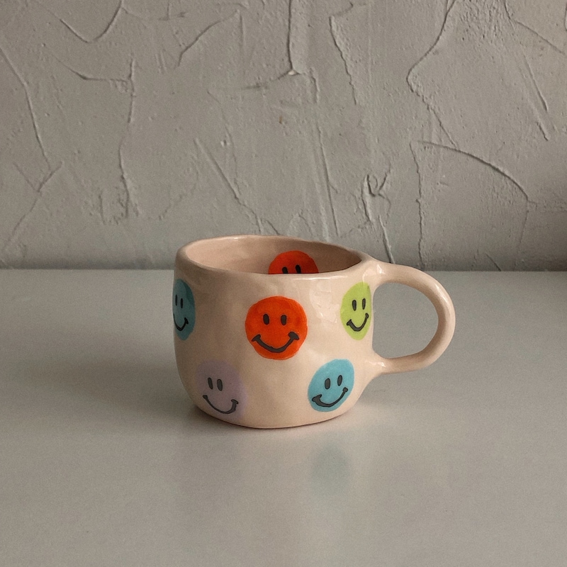 Ceramic Smiley Mugs - Etsy