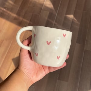 Pre-order | Handmade Ceramic Coffee Mug | ILY Mug, Pink Heart Valentine ...