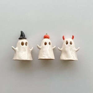 Handmade Ceramic Ghost Ornament | Halloween Decor With Pumpkin - Etsy