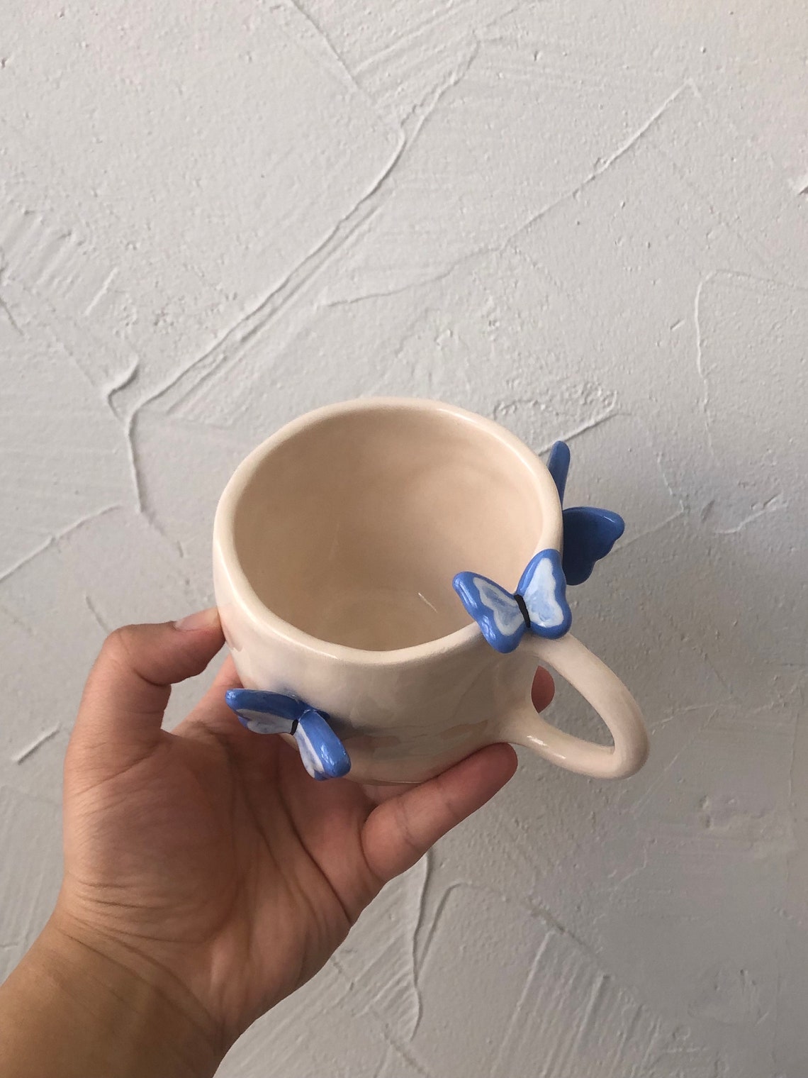 Butterfly Handmade Ceramic Mug 3D 250 Ml Handmade Coquette Coffee Mugs ...