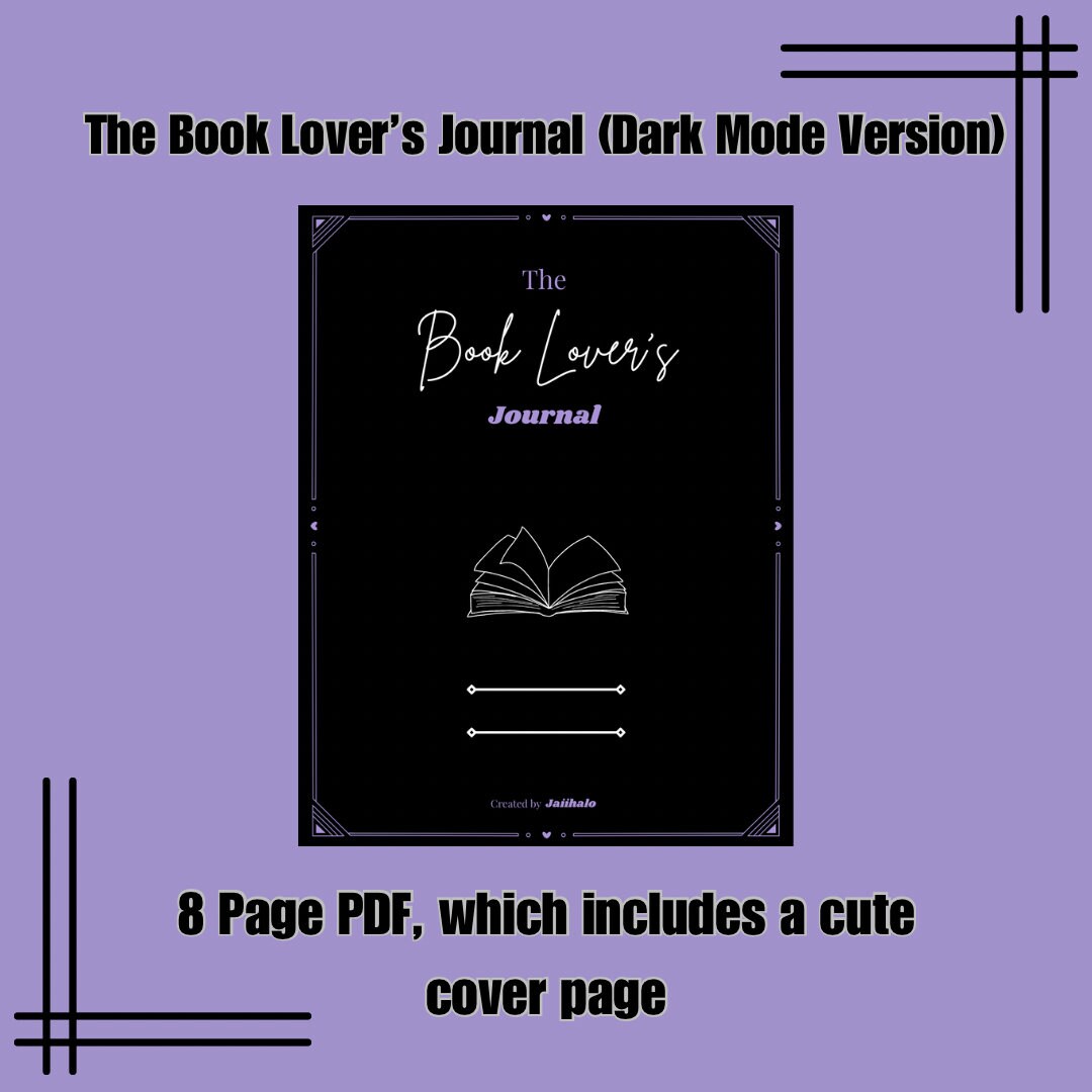 The Book Lover’s Journal (dark Mode Version) | Digital Book/novel ...