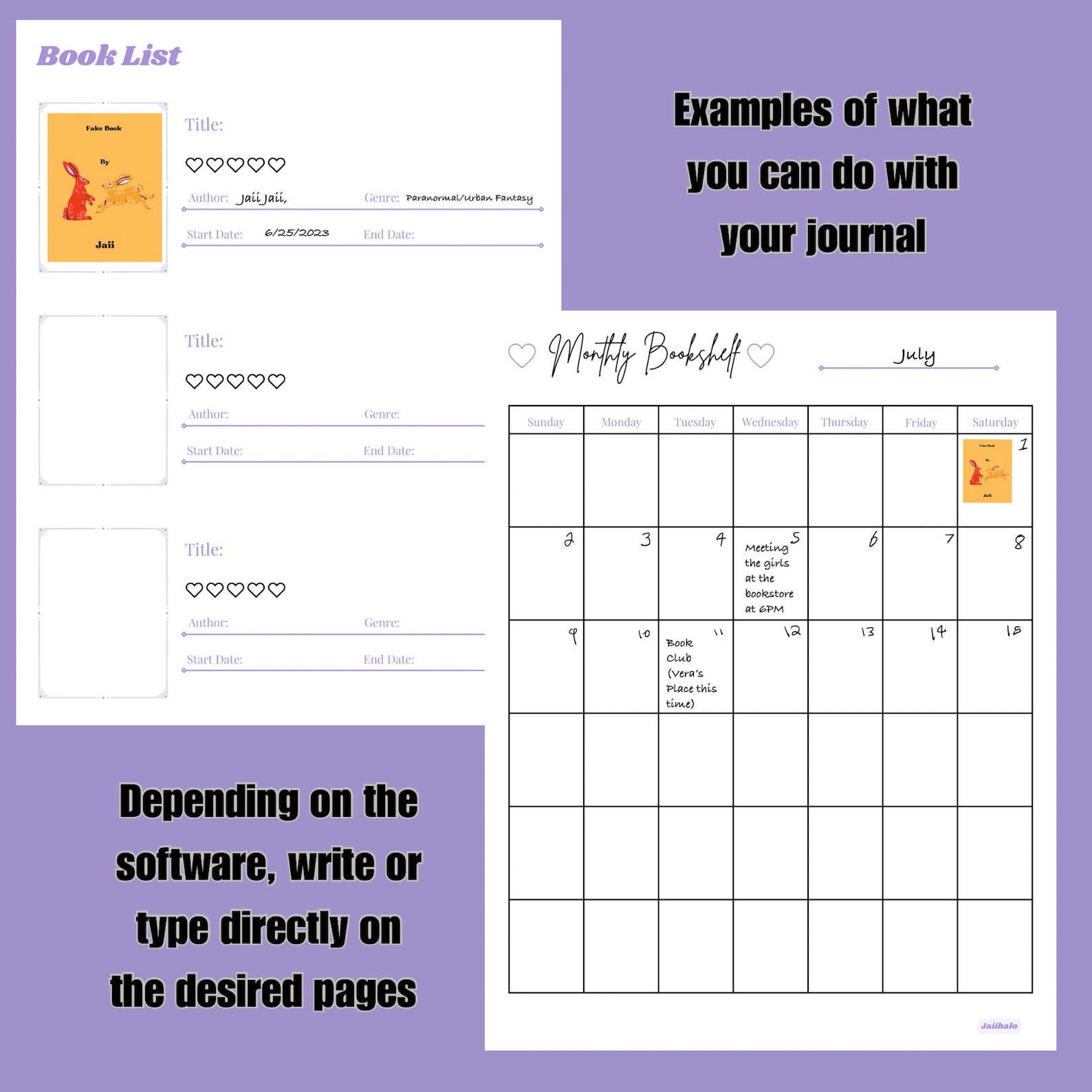 The Book Lover’s Journal | Digital Book/novel Journal | Printable Book ...