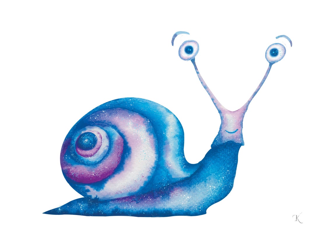 The Cosmic Snail, Cute Childrens Wall Art, for the Young Scientist - Etsy