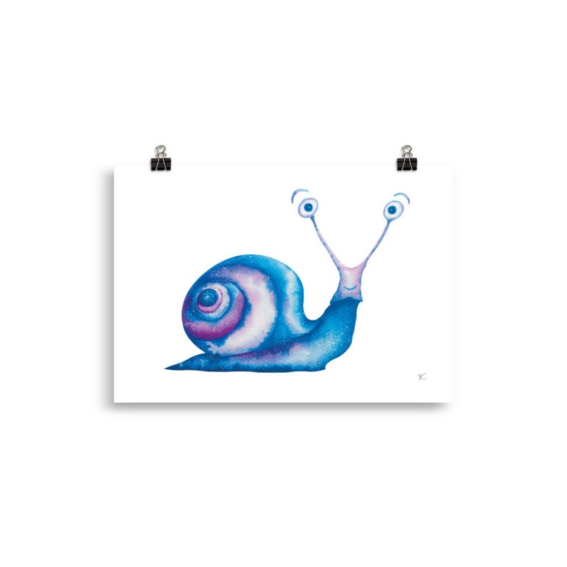The Cosmic Snail, Cute Childrens Wall Art, for the Young Scientist - Etsy