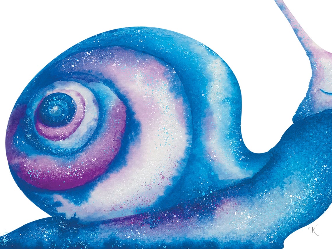 The Cosmic Snail, Cute Childrens Wall Art, for the Young Scientist - Etsy